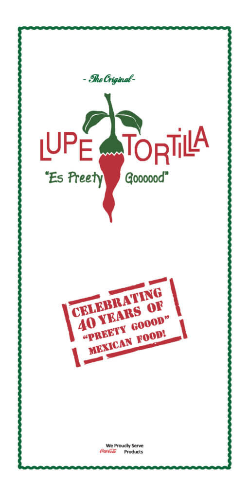 Mexican Food Menu - Lupe Tortilla Mexican Restaurant